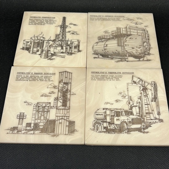 Petrolite | Dining | Petrolite Corporation Drink Coasters | Poshmark